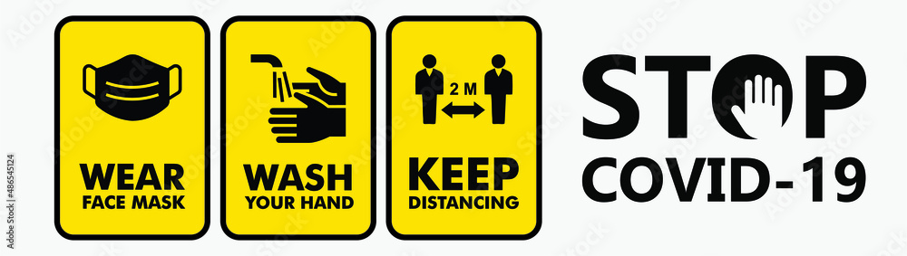covid preventing health protocol. sign covid 19. vector protocol covid ...