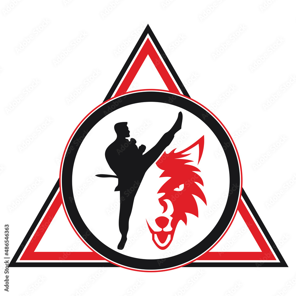 Taekwondo logo fight Design Vector . Karate Logo Design Stock Vector ...