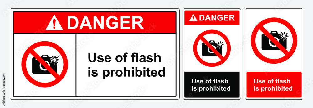 Safety Sign Do not use the flash in this area. Vector Illustration ...