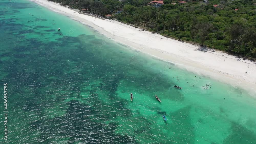 Drone Coastline Diani beach landscape Kenyan African Sea aerial 4k ...