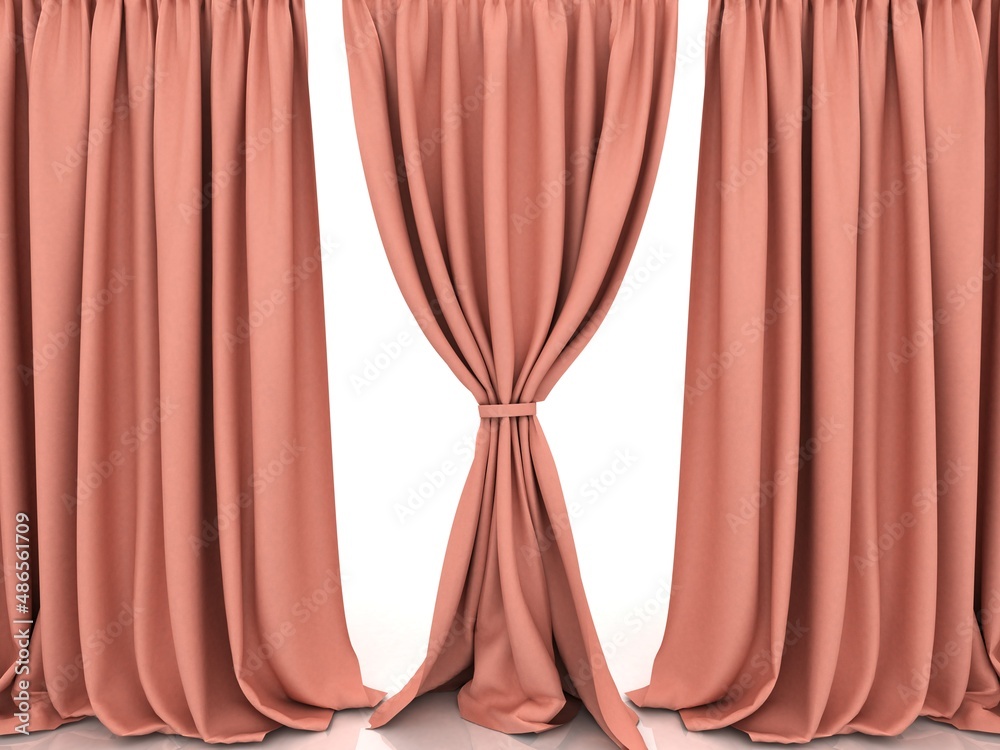 curtains.3d Render Illustration. Stock Illustration | Adobe Stock