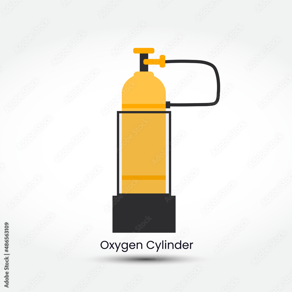 Oxygen Cylinder with ventilation illustration vector Stock Vector ...