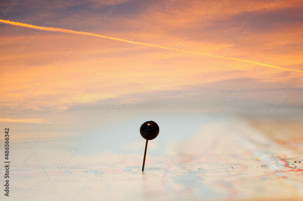 Find your way. Location Pin marking on a routes, world map. Maps ...