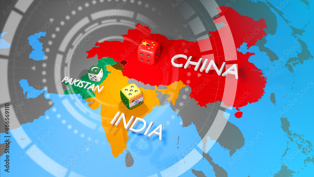 Conflict between India and China, Pakistan. India-China-Pakistan ...