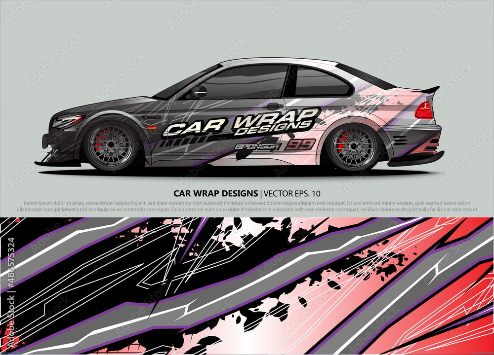 car wrap design. simple lines with abstract background vector Stock ...