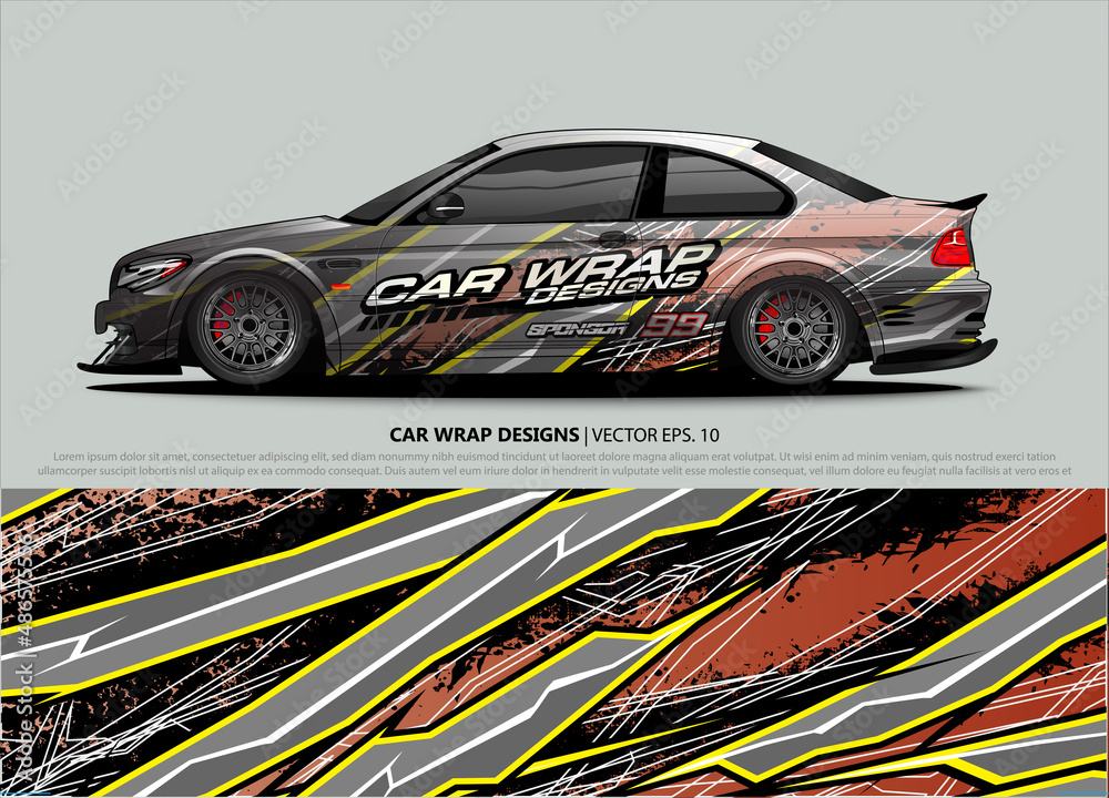 car wrap design. simple lines with abstract background vector Stock ...
