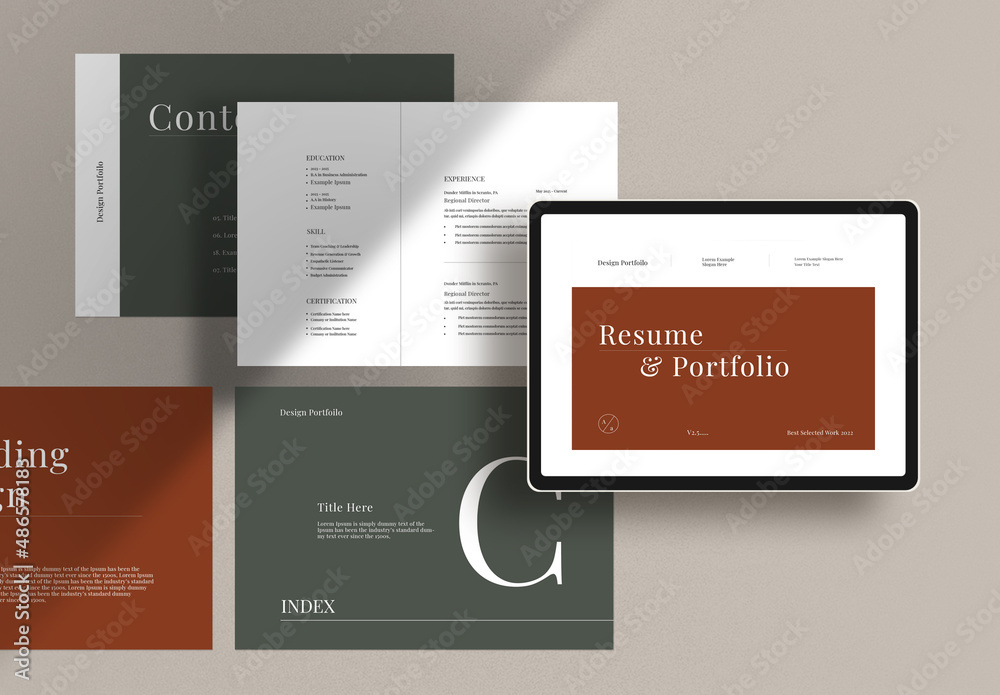 Portfolio and Resume Layout Stock Template | Adobe Stock