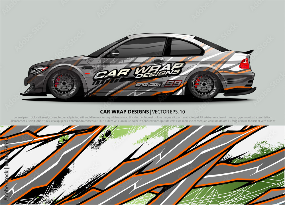 car wrap design. simple lines with abstract background vector Stock ...
