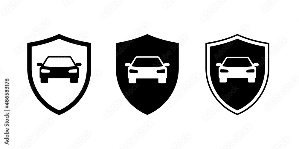 Car guard shield signs set. Vehicle insurance or auto shop store logo ...