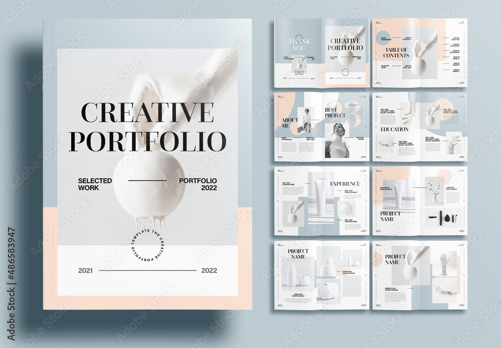 Green Portfolio Layout Stock Template | Adobe Stock