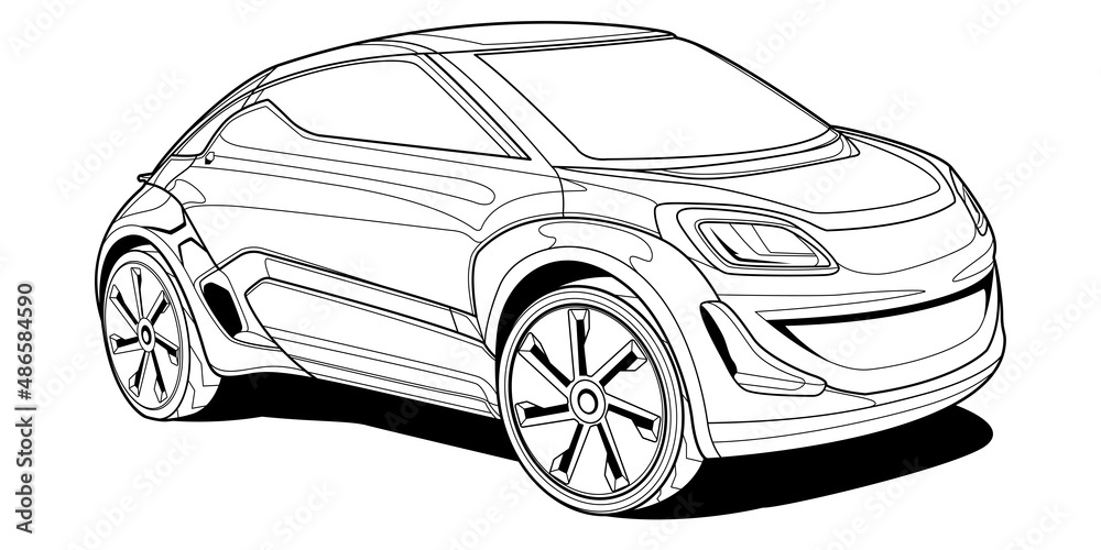 Coloring page vector line art for book and drawing. Black contour ...