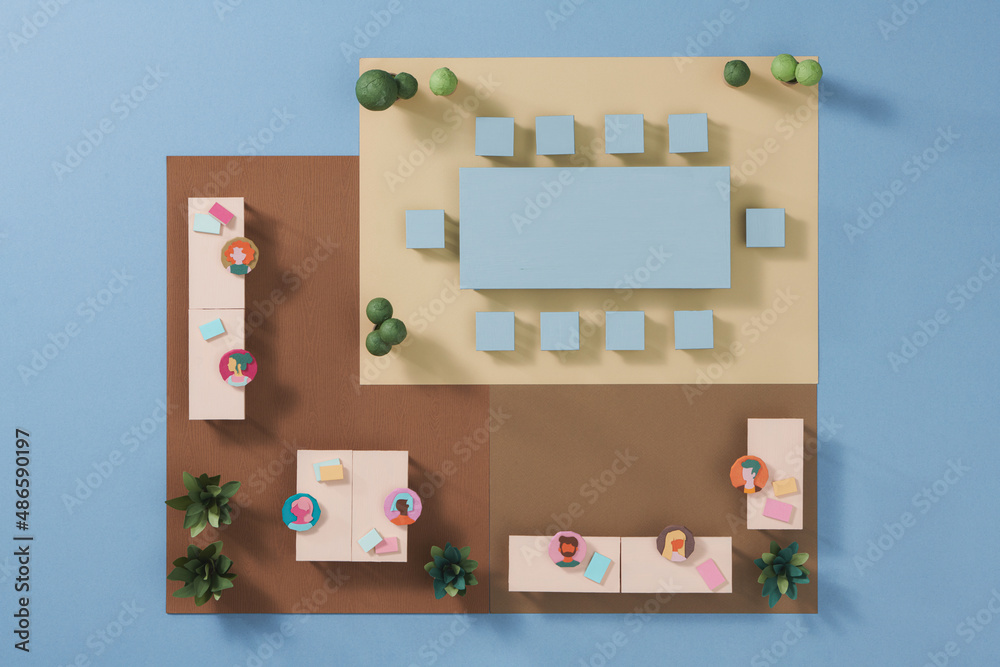 Virtual office. Users connecting and working together online Stock ...