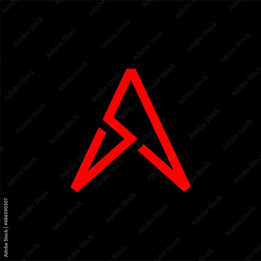 letter sa triangle logo design vector image, letter as triangle logo ...