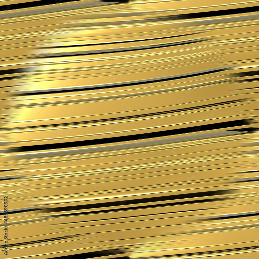 Golden seamless texture with smooth lines. Yellow gold background. 3D ...