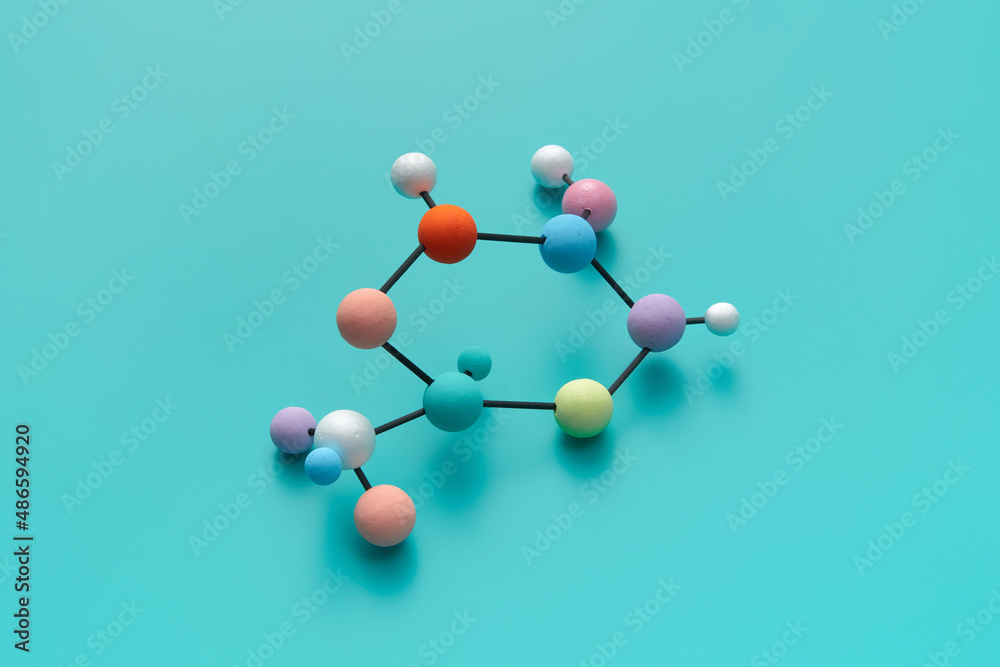 Colored molecule Stock Photo | Adobe Stock