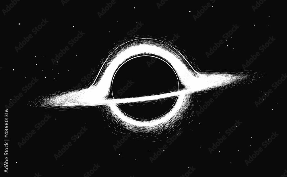 illustration of black hole in deep space Stock Vector | Adobe Stock