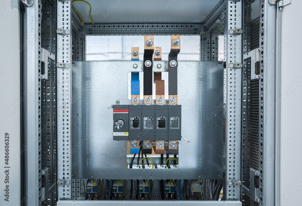 main disconnect switch in an electrical distribution cabinet Stock ...