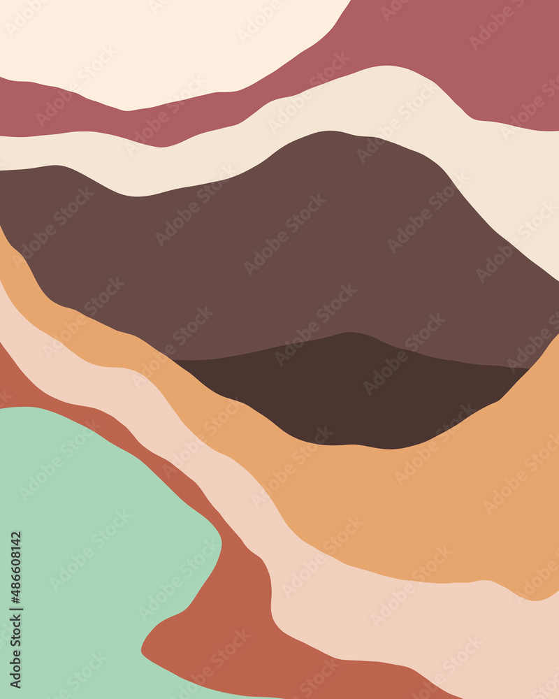 Abstract Landscape In Warm Earthy Tones Stock Photo | Adobe Stock