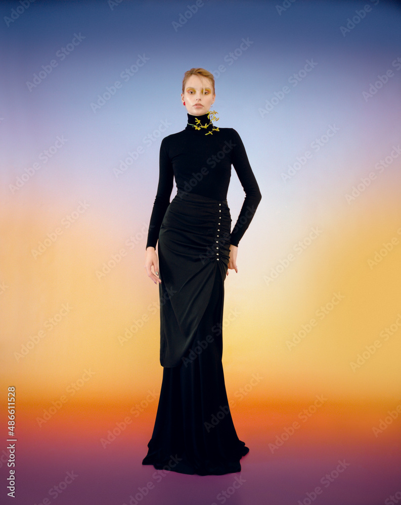 Fashion Top Model In Front Of Gradient Background Stock Photo | Adobe Stock