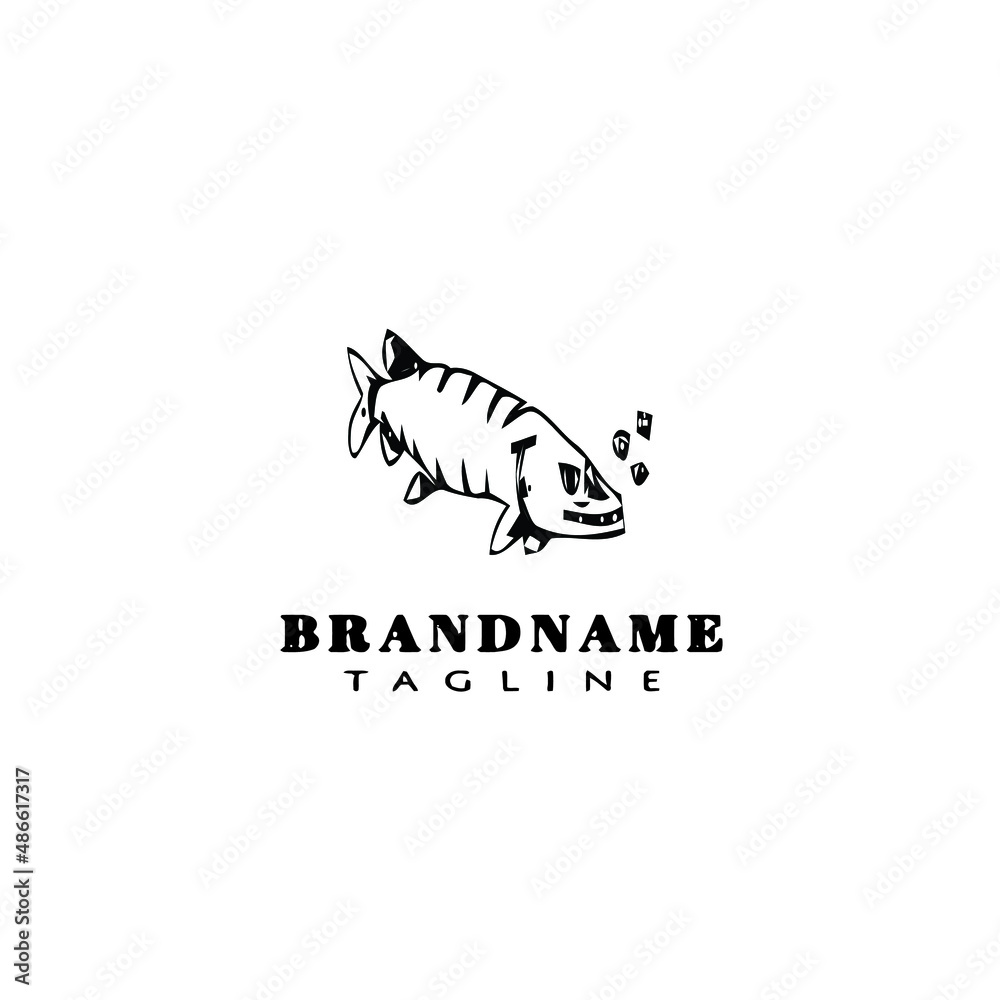 barracuda fish logo cartoon icon design template black isolated vector ...