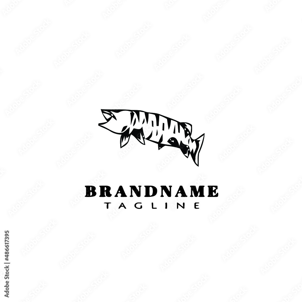 barracuda fish logo cartoon icon design template black isolated vector ...