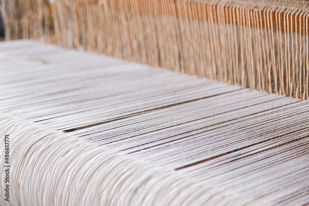 texture of the threads of a loom Stock Photo | Adobe Stock
