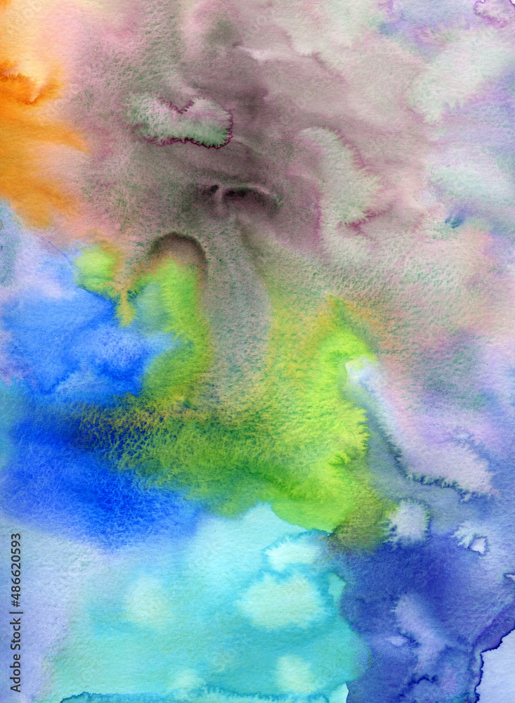 Multi colored watercolor background Stock Photo | Adobe Stock