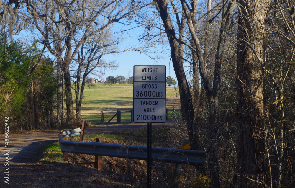 Rural beam bridge weight limit sign Stock Photo | Adobe Stock Rural beam bridge weight limit sign Stock Photo | Adobe Stock
