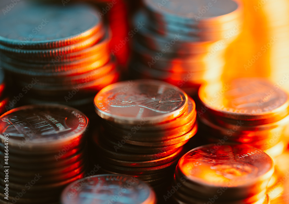 Coins in closeup Stock Photo | Adobe Stock
