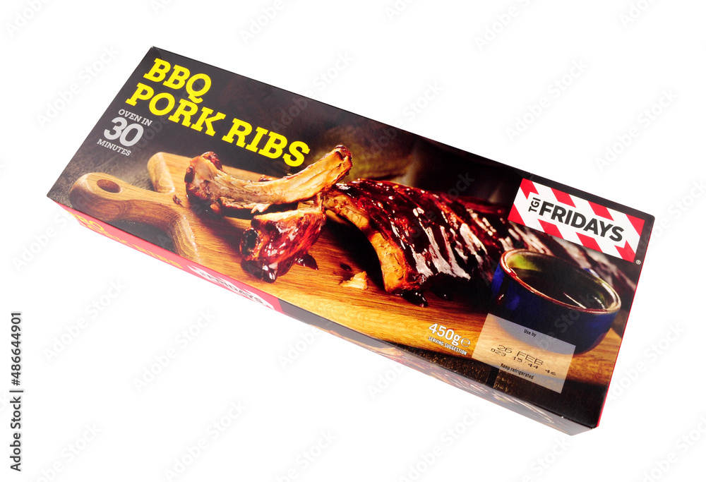 TGI Fridays BBQ pork ribs marinated with bourbon whisky barbecue sauce ...