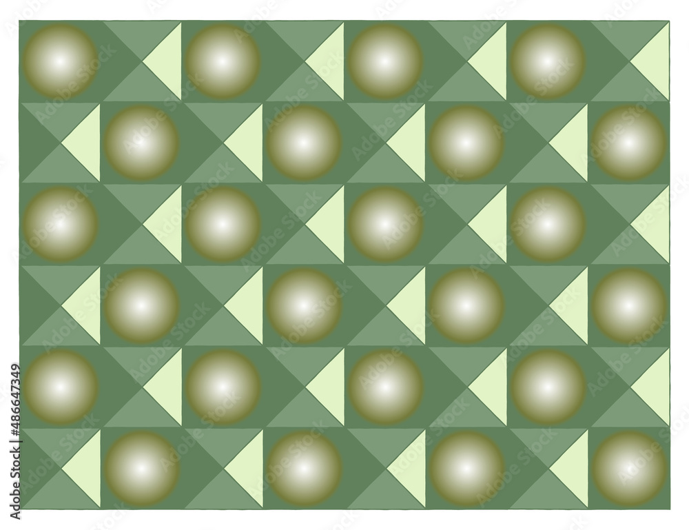 Pattern With Spheres And Pyramids Stock Photo | Adobe Stock