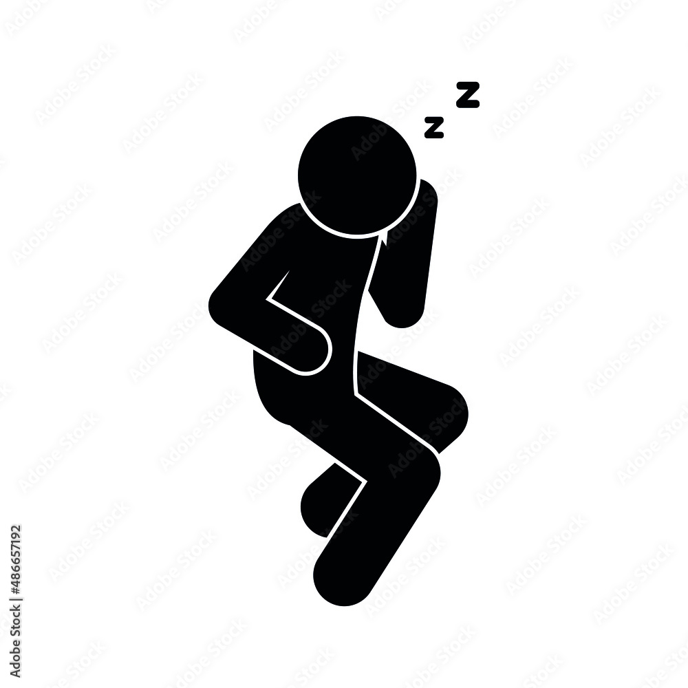 sleeping man icon, human body silhouette isolated, vector illustration ...