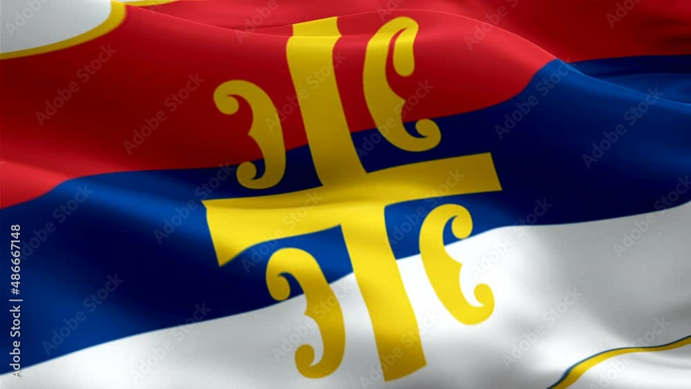 Serbia Christian Flag Animation background video waving in wind. Jesus ...
