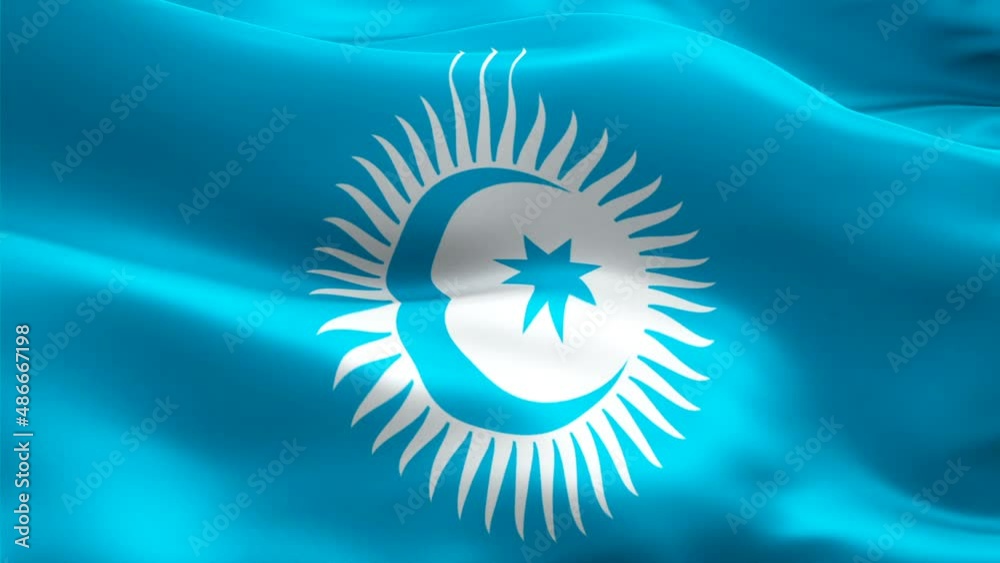 Turkic countries logo. National 3d Turkic Council logo waving. Sign of ...