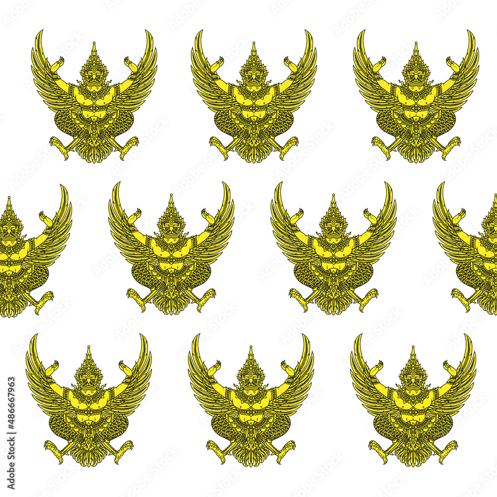 Garuda's bird on a white background. Image of a half-bird, half-man ...