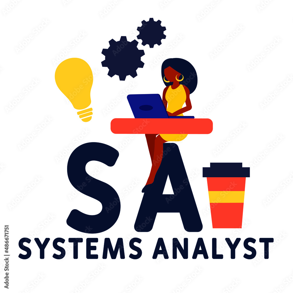SA - Systems Analyst acronym. business concept background. vector ...