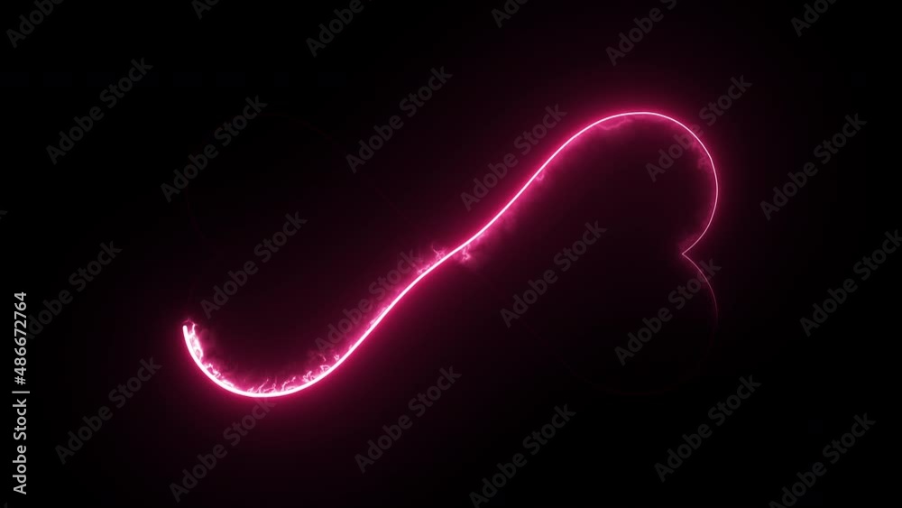 2D and 3D neon digital element abstract neon glow color moving ...