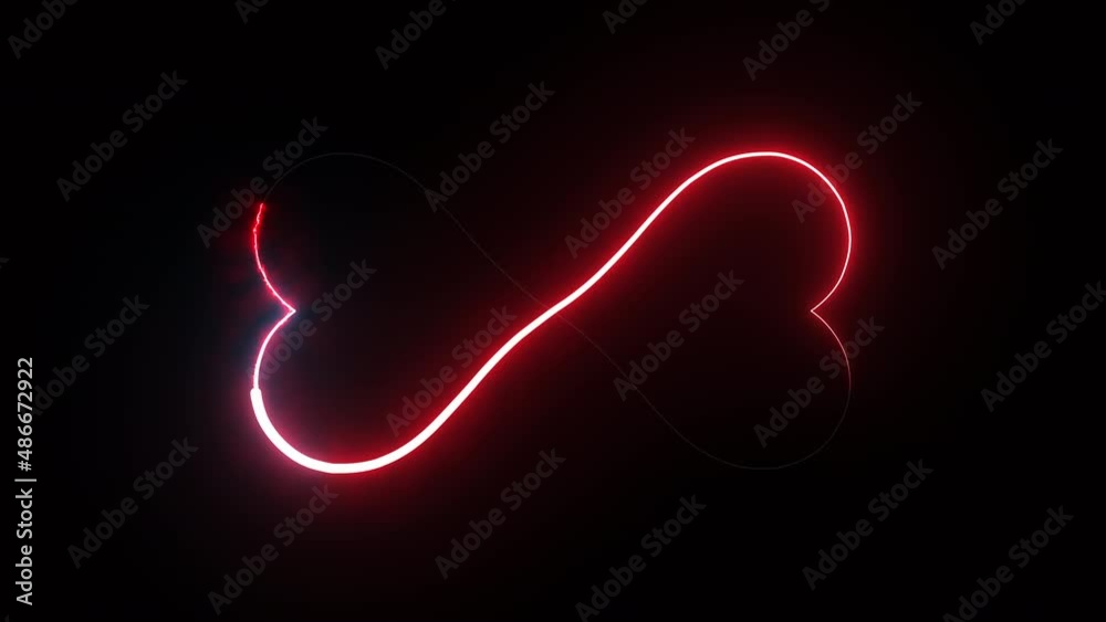2D and 3D neon digital element abstract neon glow color moving ...
