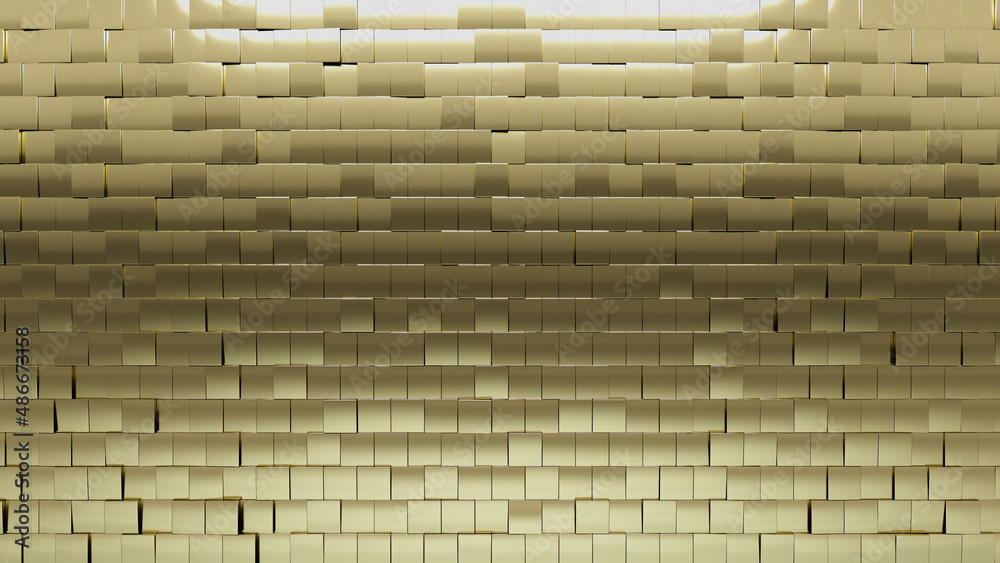 Square Tiles arranged to create a 3D wall. Glossy, Luxurious Background ...