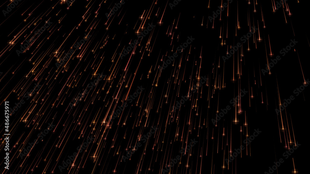 Futuristic landscape of flying burning red particles of an exploding ...