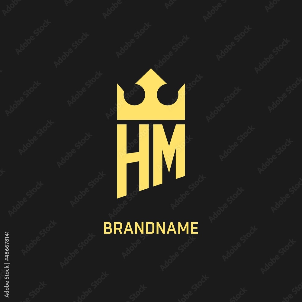 Monogram HM logo shield crown shape, elegant and luxury initial logo ...