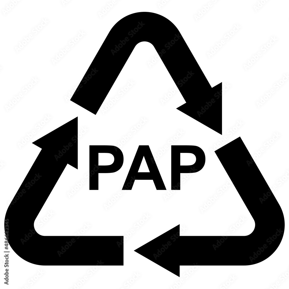Sign icon recycle paper waste paper pap, triangle with arrows recycle ...