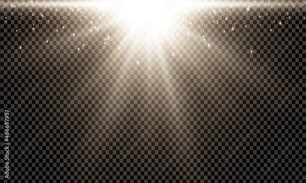 Vector transparent sun light with special glare light effect on ...