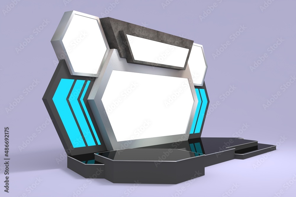 ภาพประกอบสต็อก 3d illustration stage backdrop digital futuristic ...