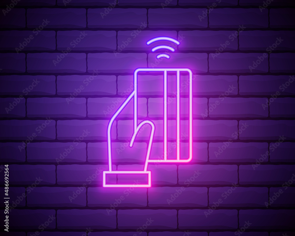 Contactless wireless pay sign logo. NFC technology. Near field ...