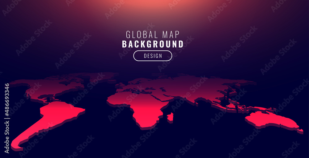 world map in perspective red background Stock Vector | Adobe Stock