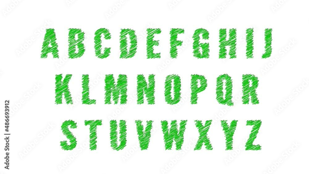 Scribble Alphabets Set Animation on white background. Animated Doodle ...