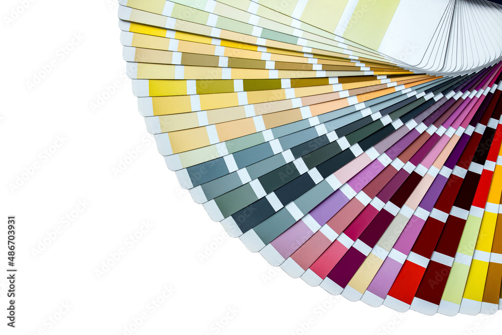 Color guide displaying a range of hues for use in interior design and ...
