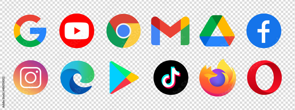 Google icons. Apps from Google. Official logotypes of Google Apps ...
