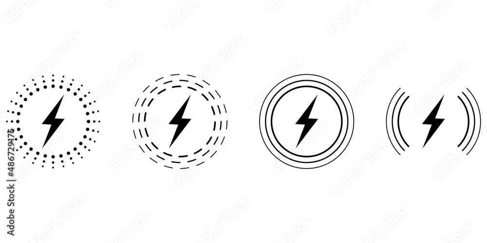 Wireless charging vector set icons. Wireless charging symbol. Vector 10 ...
